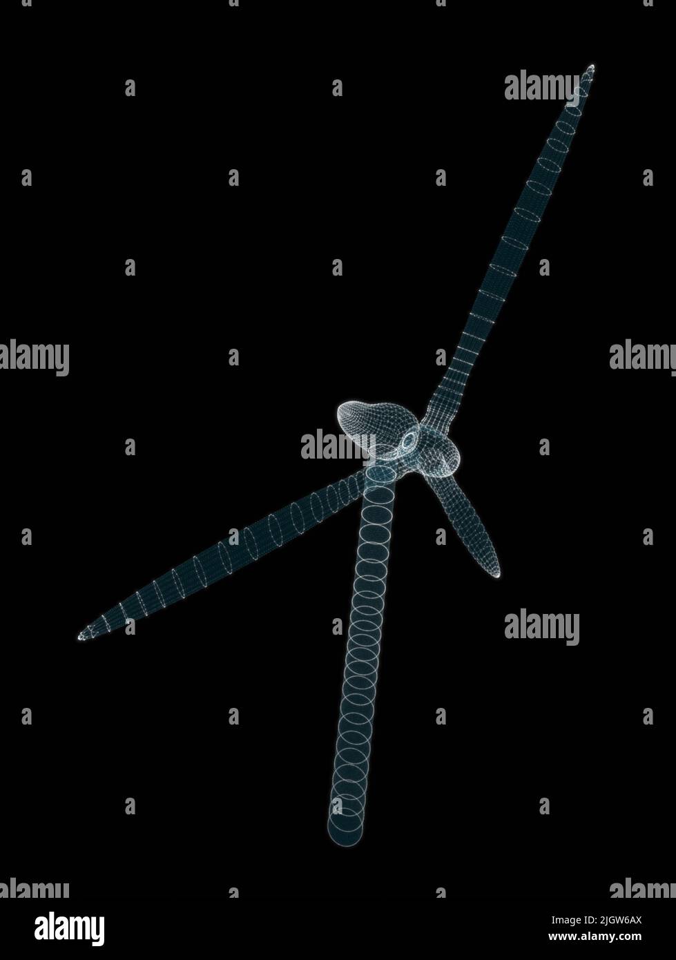 Wind turbines on black background Stock Photo - Alamy