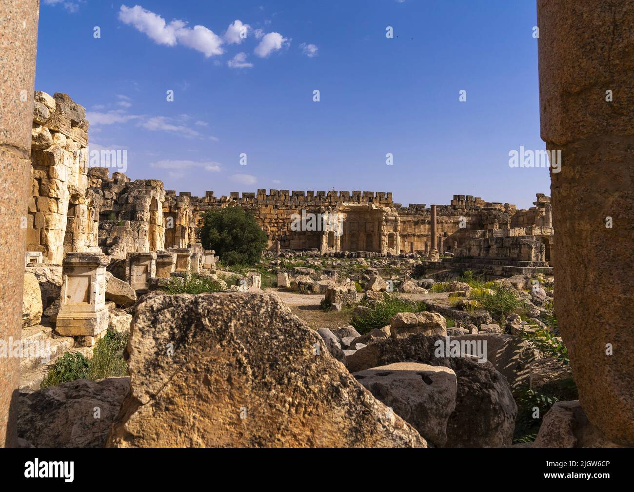 Great court of the temple complex, Baalbek-Hermel Governorate, Baalbek ...