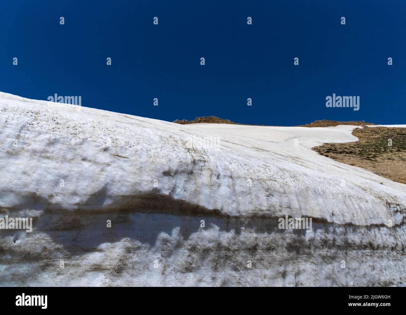 Snow in the mountain, North Governorate, Daher el Kadib, Lebanon Stock ...