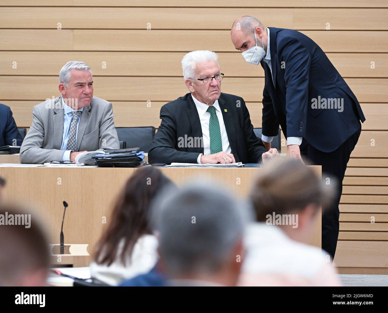 Stuttgart, Germany. 13th July, 2022. Thomas Strobl (l, CDU), Minister ...