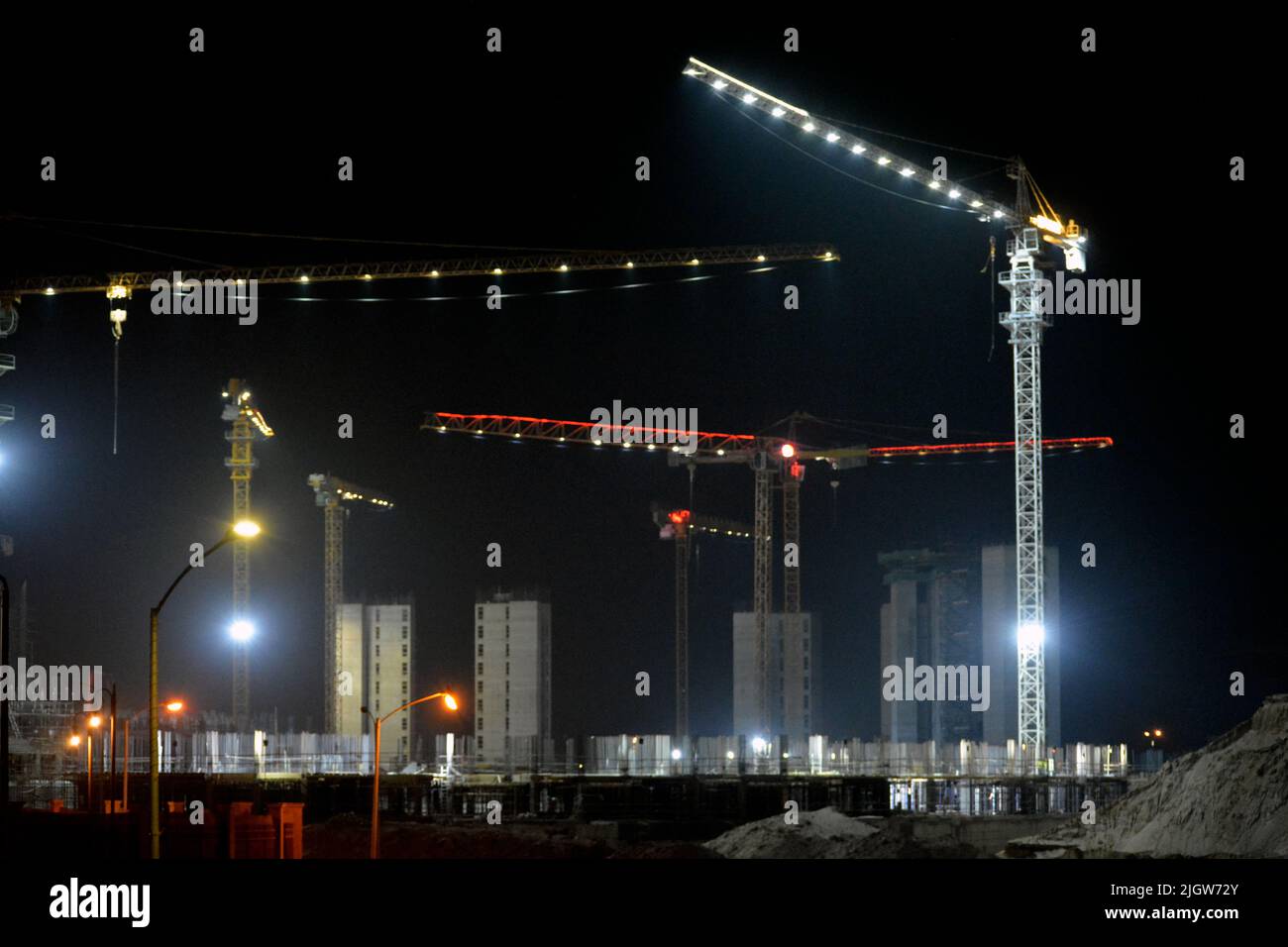 Construction site of new buildings in Egypt, Zed city Sheikh Zayed city ...