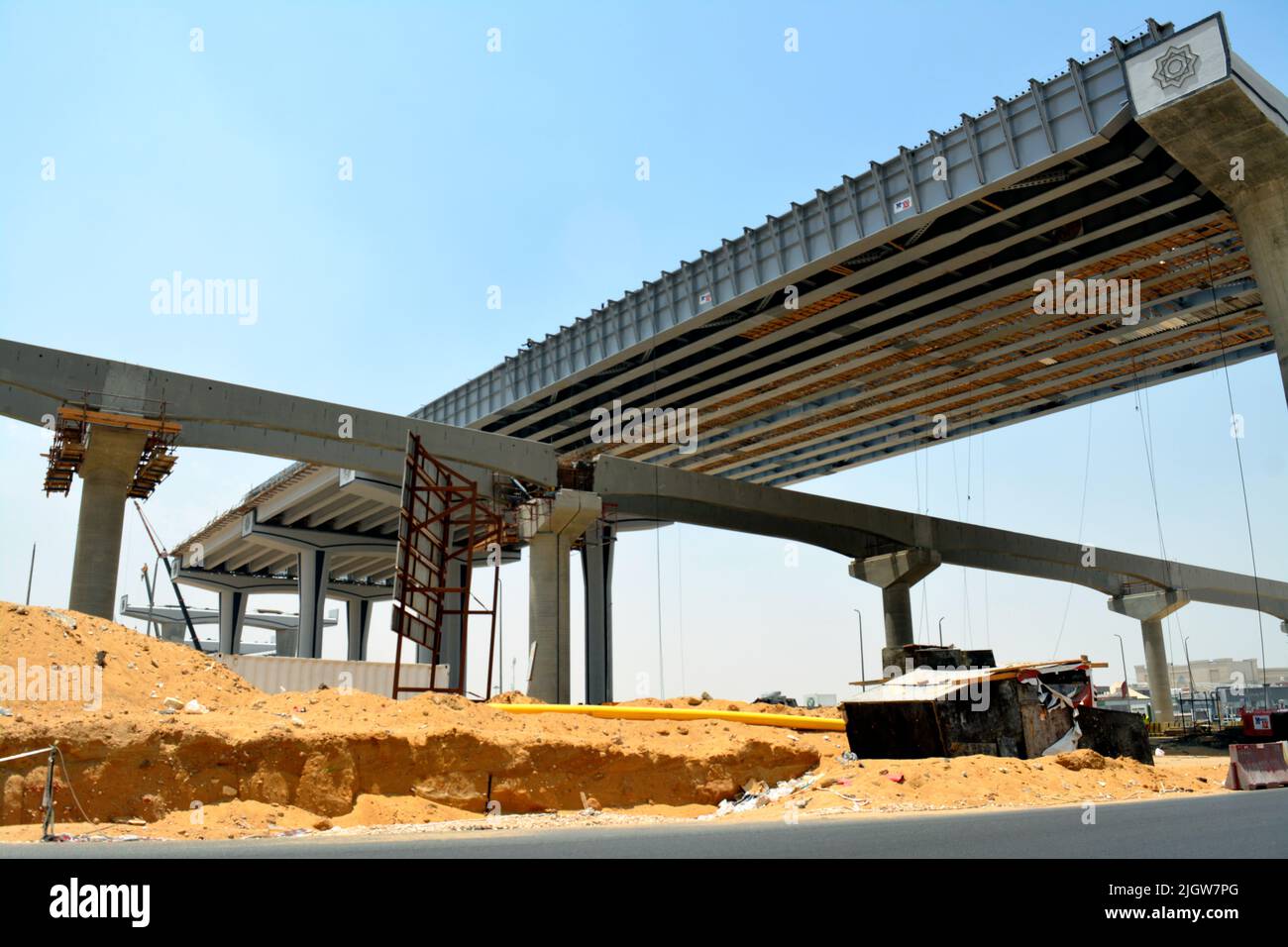 Cairo, Egypt, May 20 2022: A construction site of new projects in Egypt ...