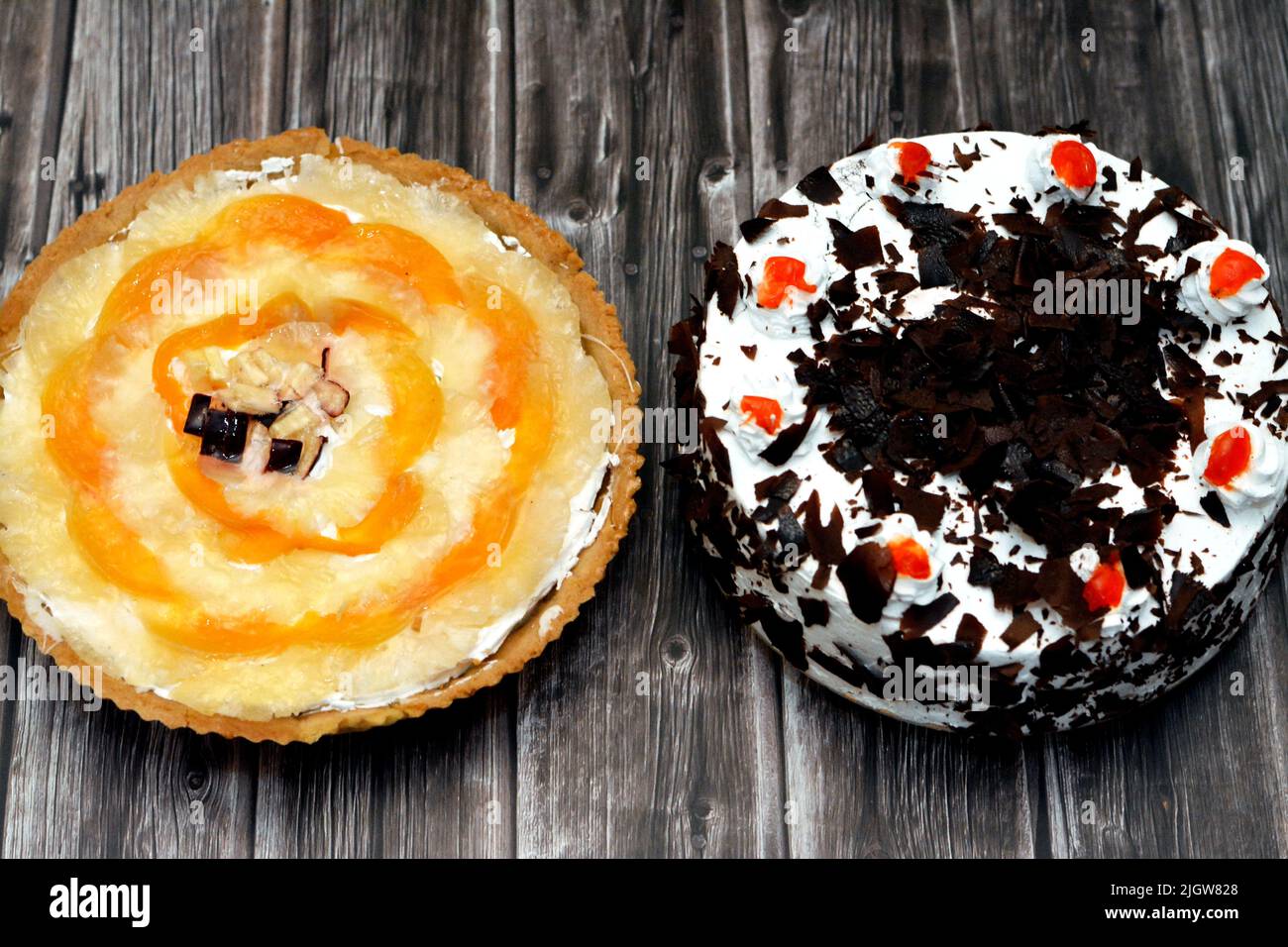 A black forest cake, a chocolate sponge cake, soaked with cherry syrup ...