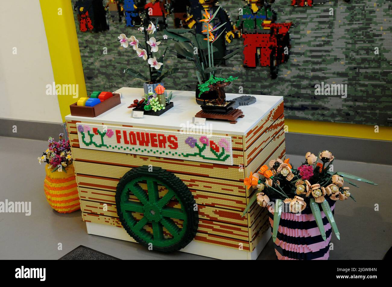 Copenhagen /Denmark/13 July 2022/Lego toys shoppers waiting at Lego ...
