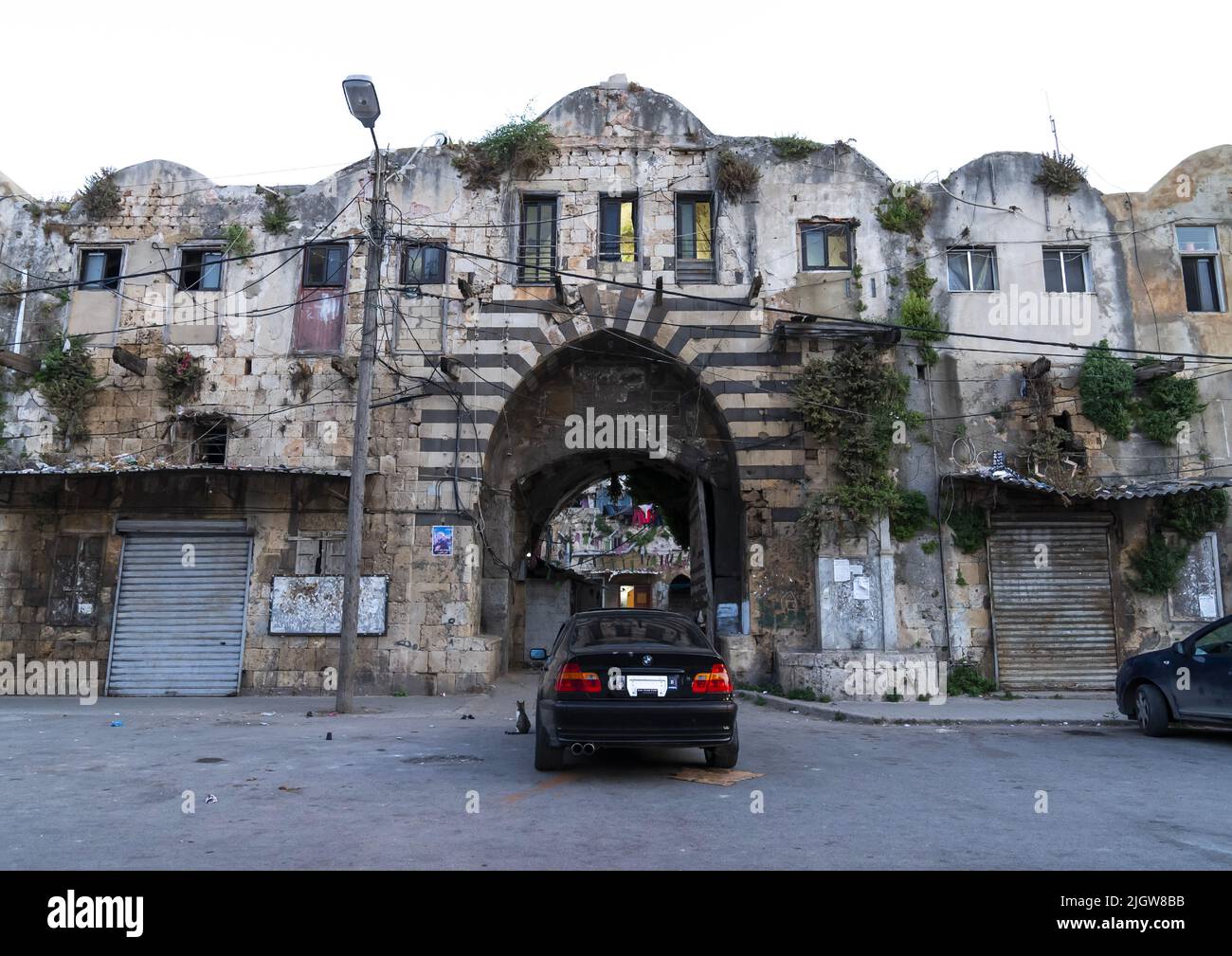 Old caravanserai occupied by poor people, North Governorate, Tripoli ...
