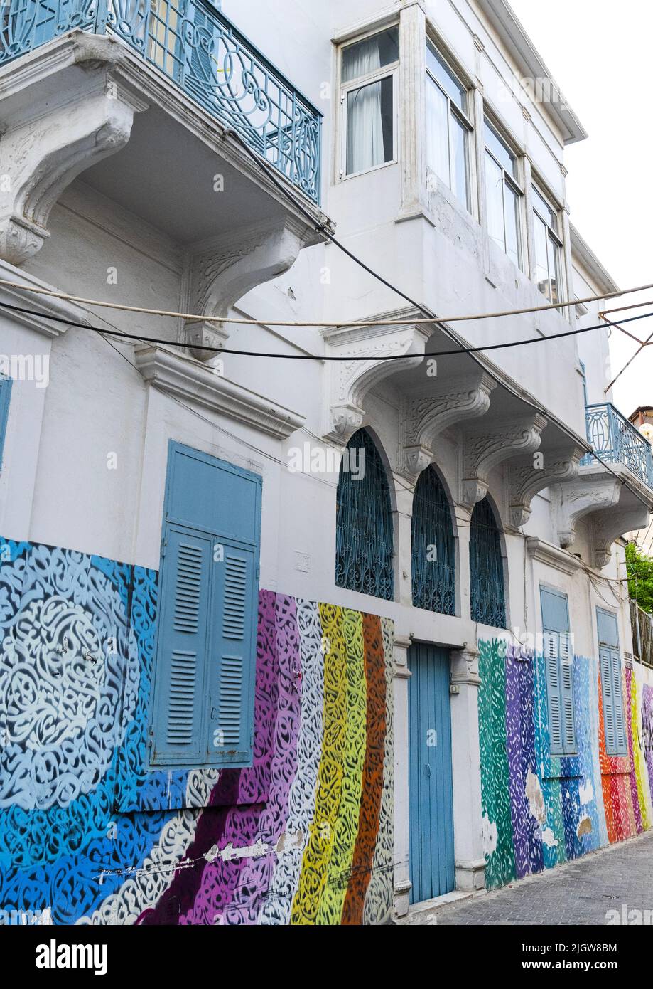 Old traditional lebanese house with colorful decorations, North ...