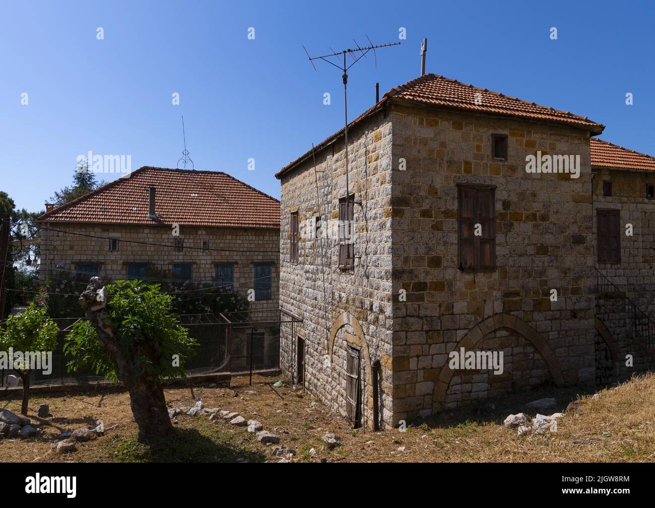 Old traditional lebanese house in a village, Mount Lebanon Governorate ...