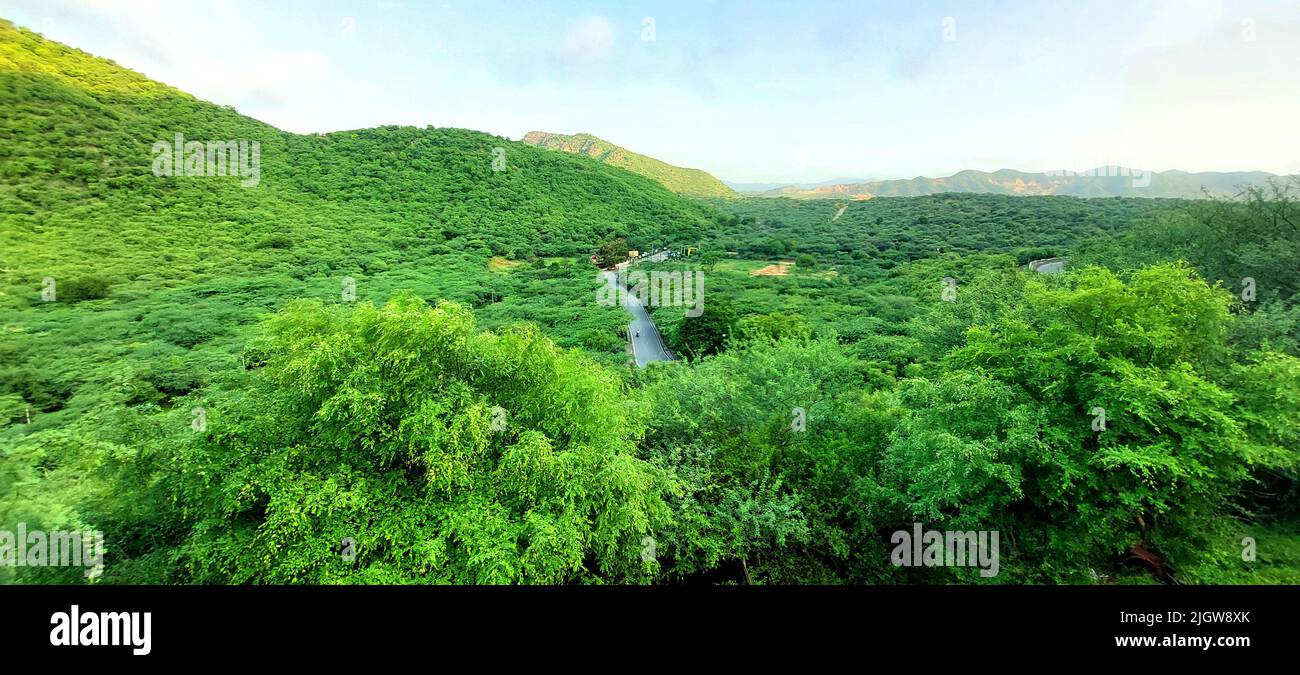 A view of Lush Green Valley of Pushkar in the Indian State of Rajasthan ...