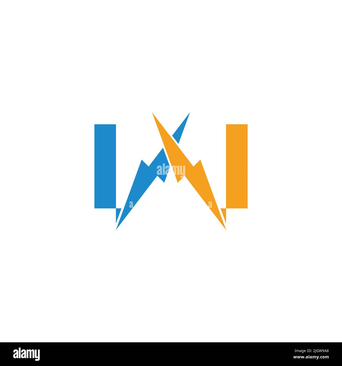 letter w flash thunder bolt colorful logo vector Stock Vector Image ...