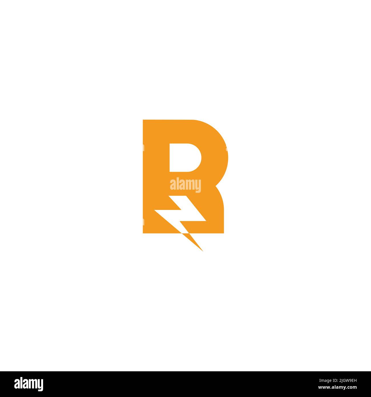 letter r thunder shape simple technology power symbol logo vector Stock ...