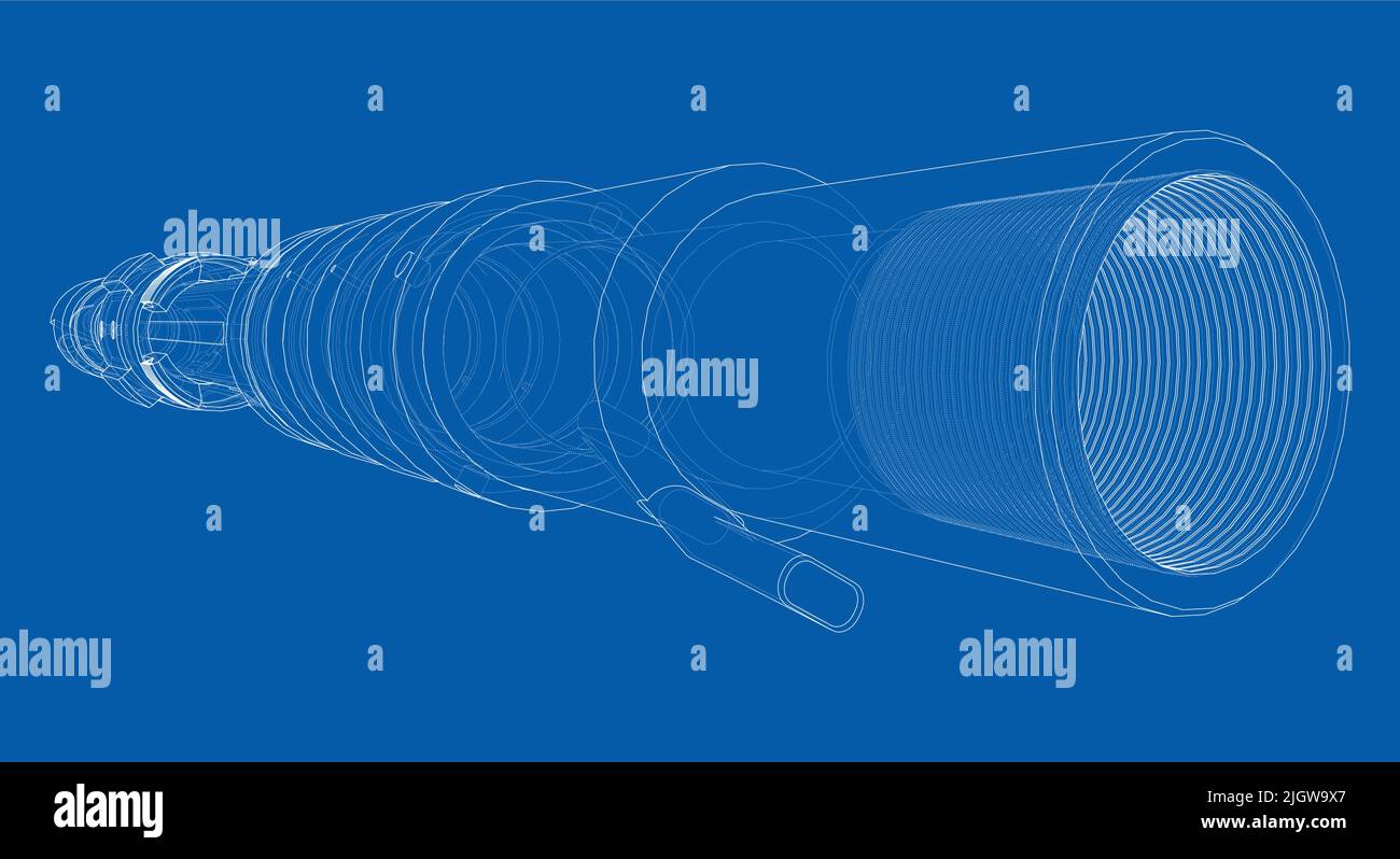 Outline drawing or sketch of cylindrical device Stock Vector Image ...
