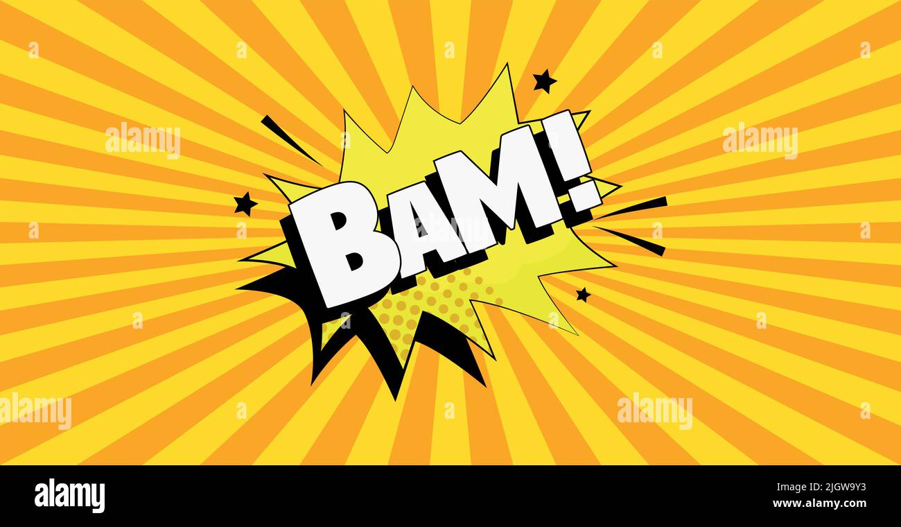 Comic zoom inscription BAM on a colored background - Vector ...
