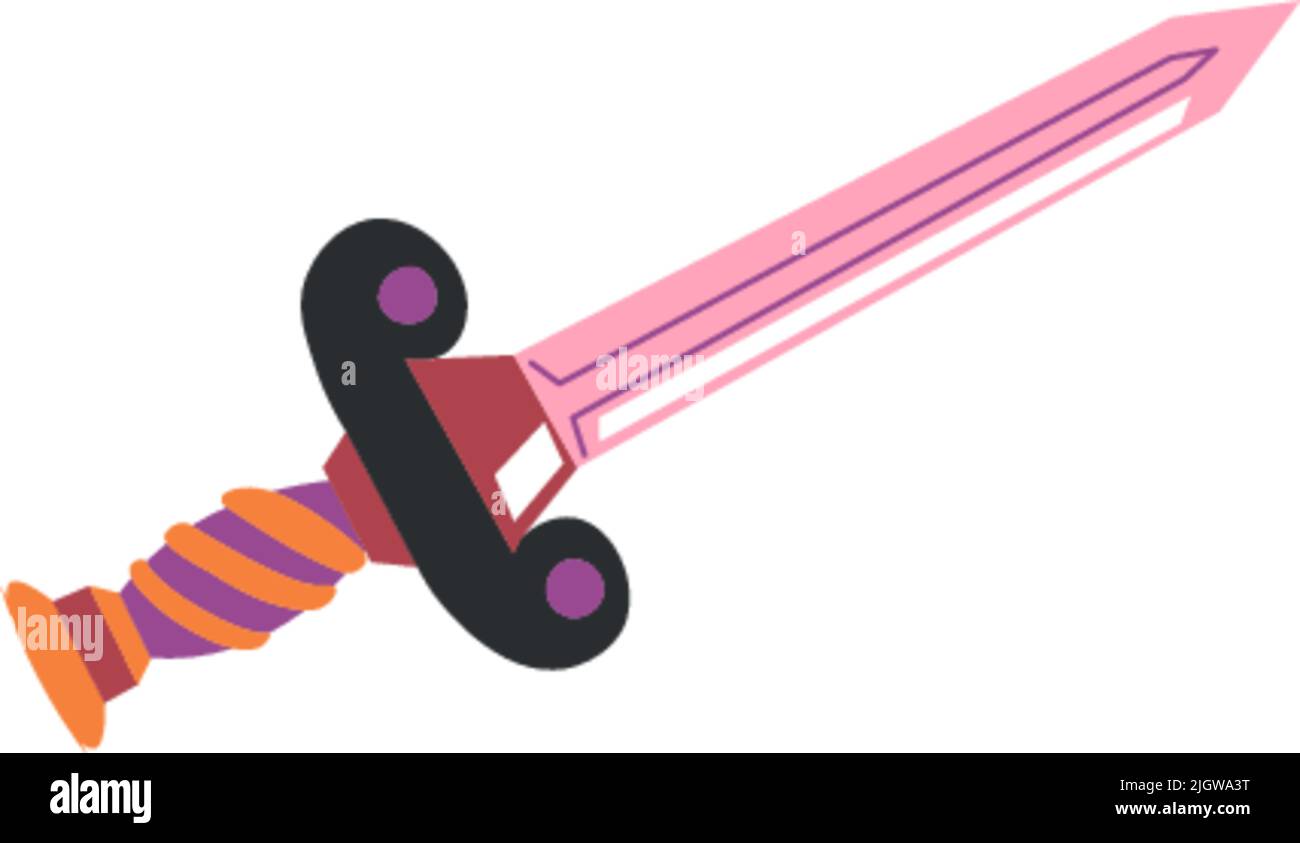 Sword toy, weapon or knife with sharp blade icon Stock Vector Image ...