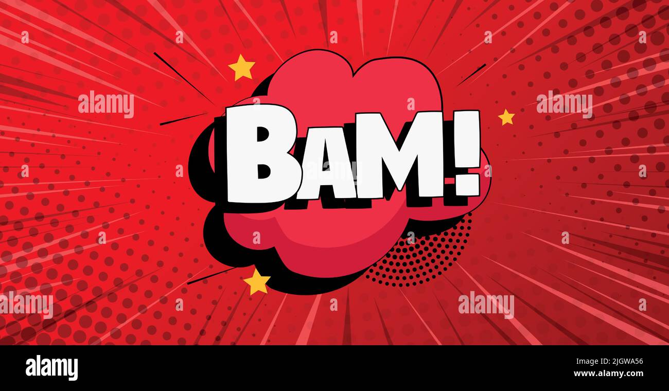 Comic lettering BAM on white background - Vector illustration Stock ...