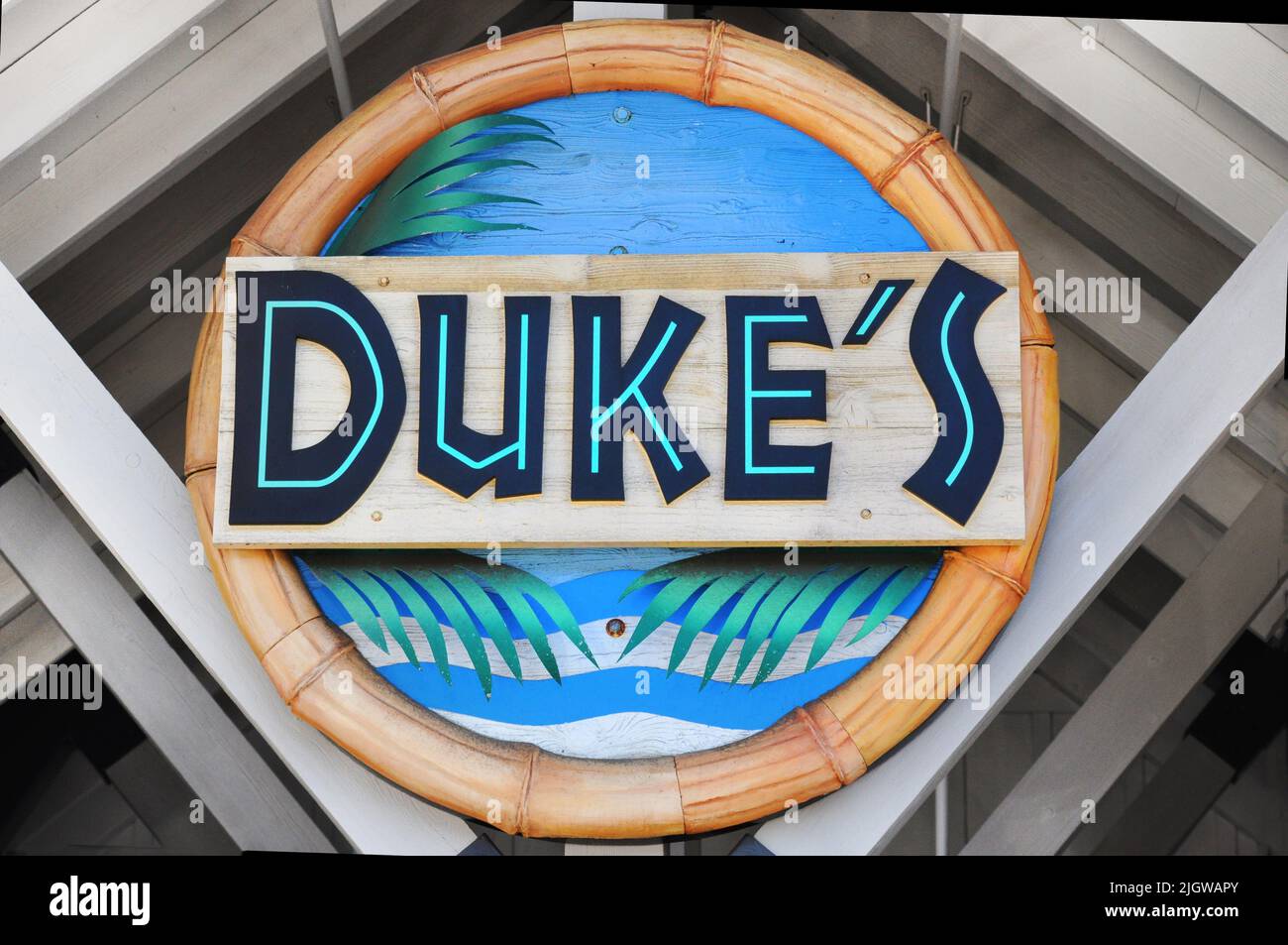 Duke's Restaurant sign in the front of their store in Malibu ...