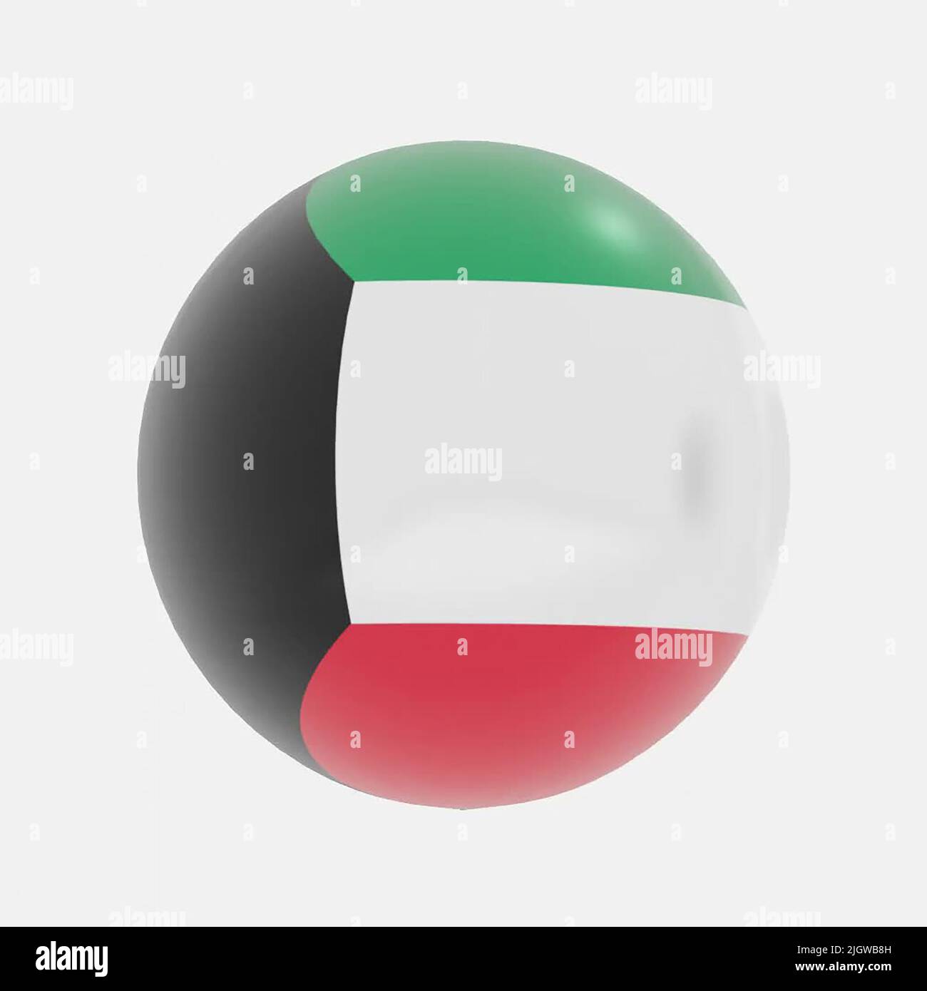 3d render of globe in kuwait flag for icon or symbol Stock Photo - Alamy