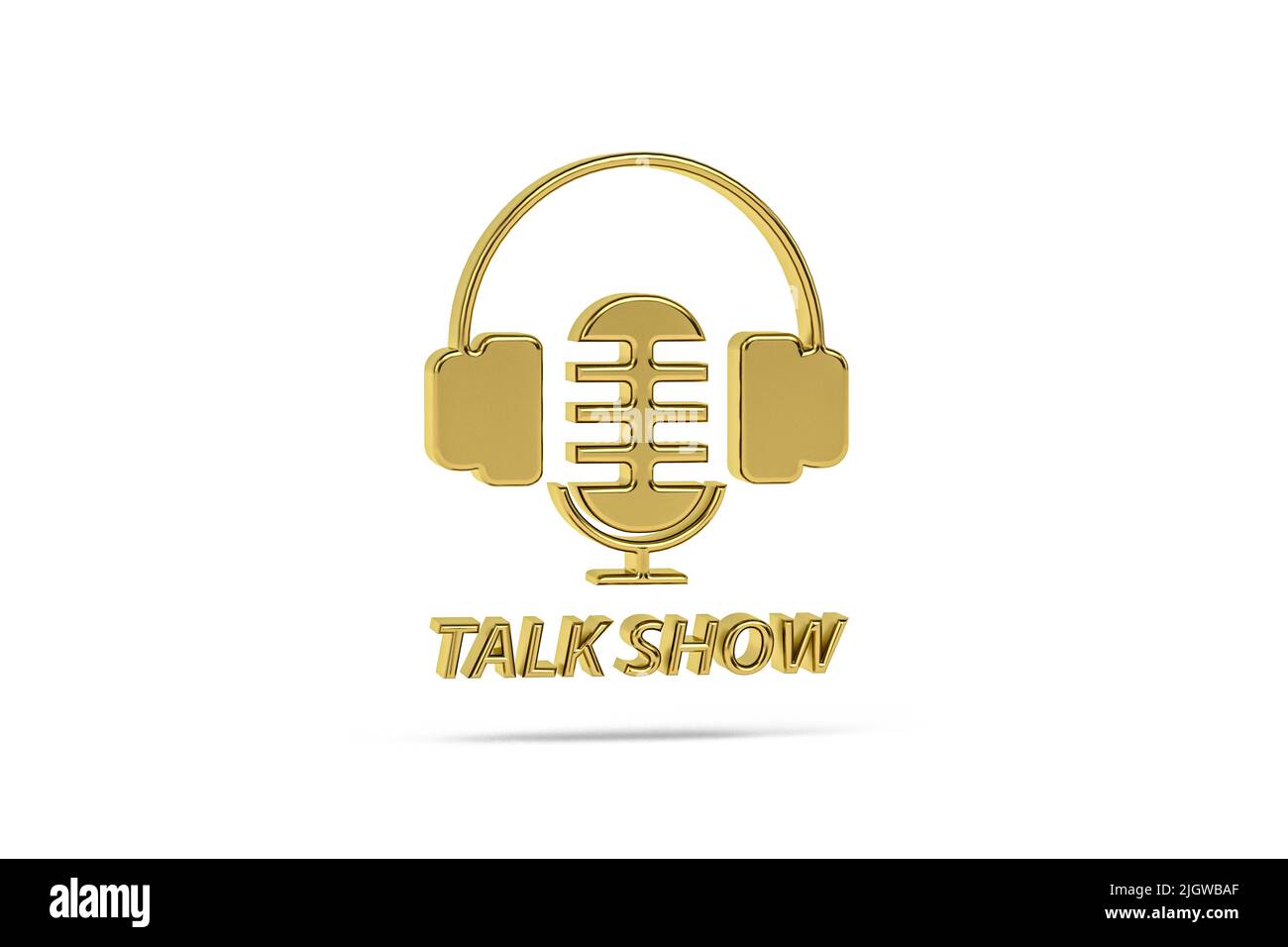 Golden 3d talk show icon isolated on white background - 3D render Stock ...