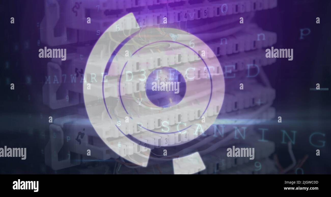 Image of scope scanning and data processing over computer server Stock ...