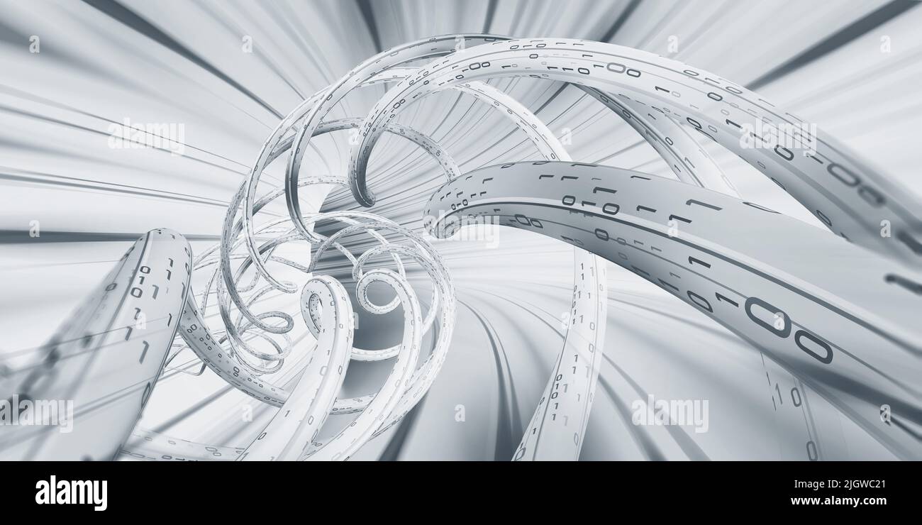 Cyber poster black and white. Big data and technologies of future. 3D ...