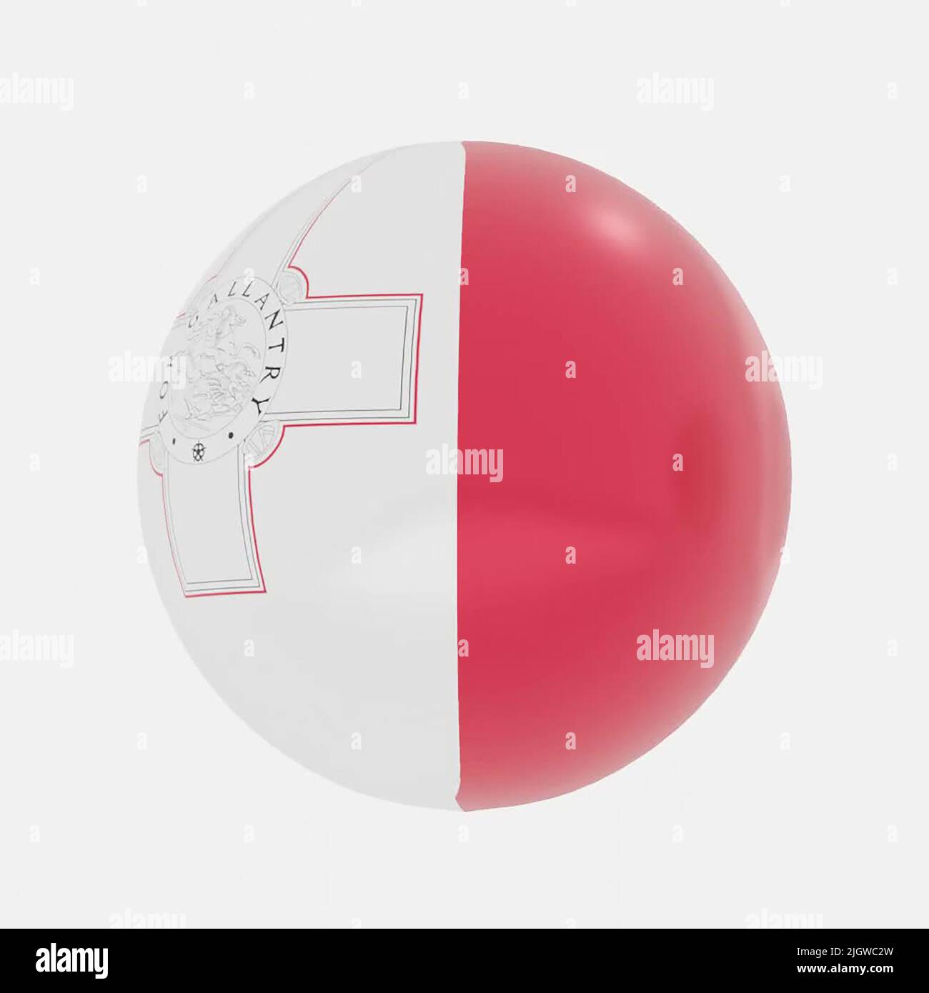 3d render of globe in Malta flag for icon or symbol Stock Photo - Alamy