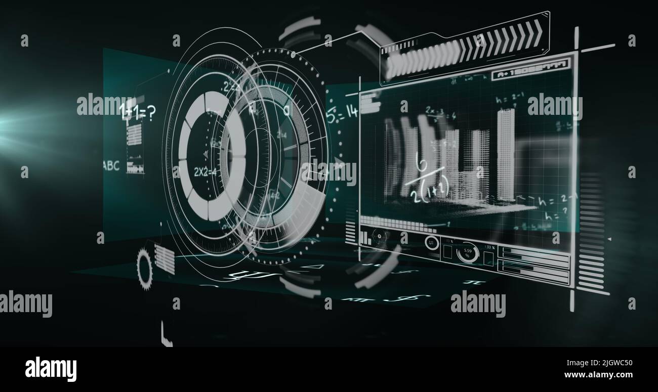Image of scope scanning and data processing on screen Stock Photo - Alamy