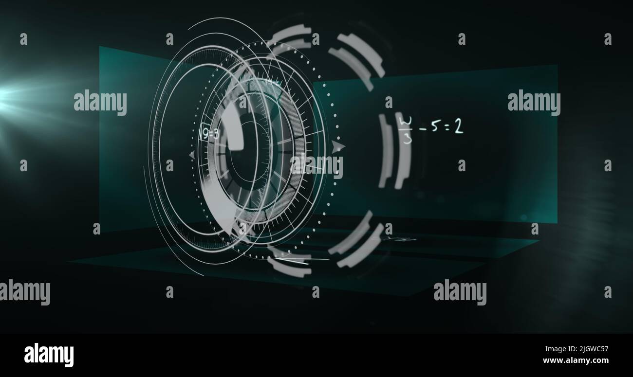 Image of scope scanning and data processing on screen Stock Photo - Alamy
