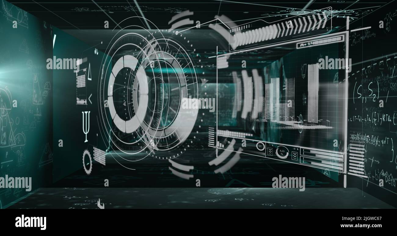 Image of scope scanning and data processing on screen Stock Photo - Alamy