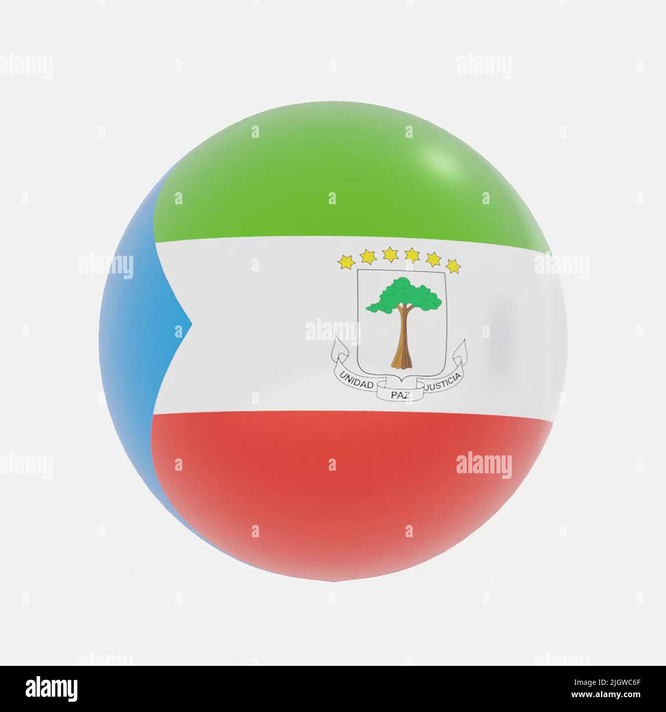 3d render of globe in Equatorial Guinea flag for icon or symbol Stock ...