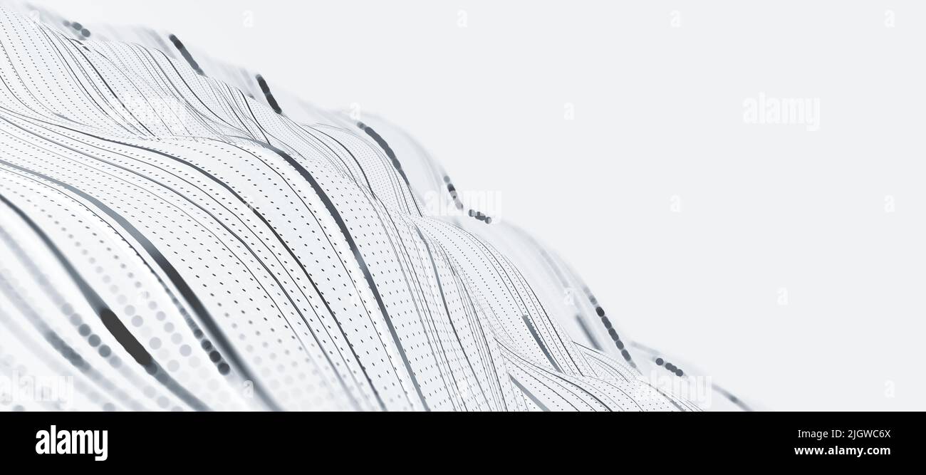 Digital tape. Innovative consistency. Wavy field, linear stream, big ...