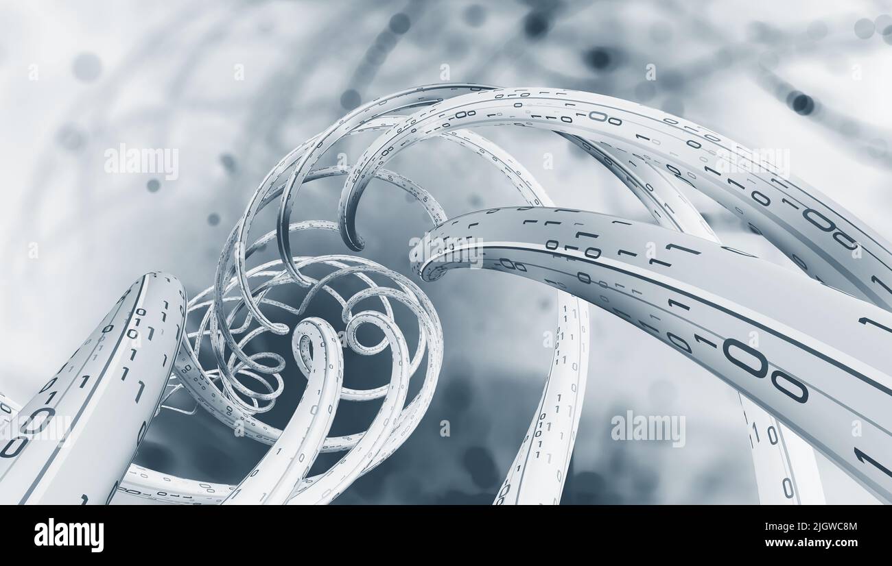 Cyber structure 3D illustration. Nano space medical research and ...