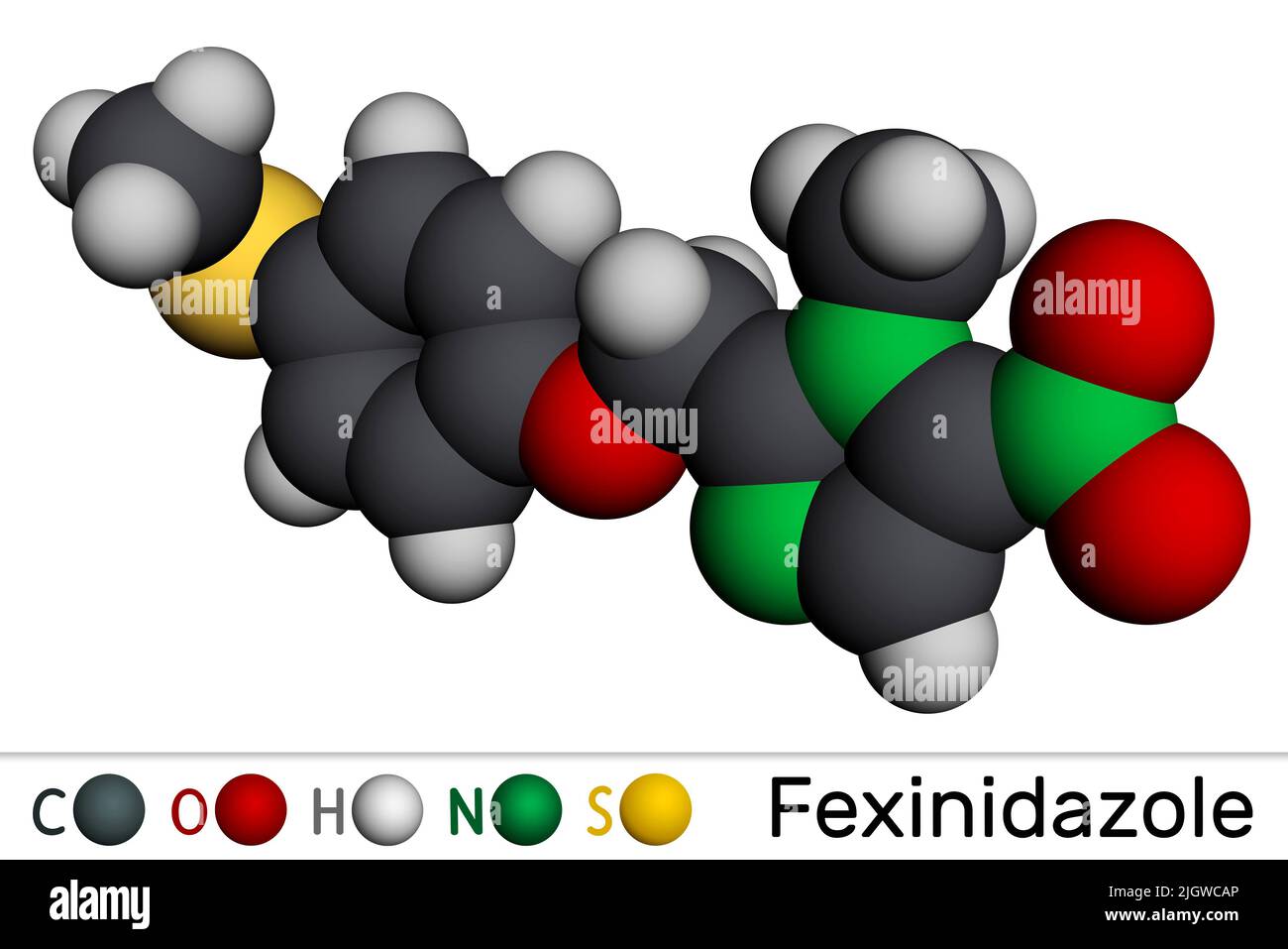 Fexinidazole molecule. It is idrug used to treat African ...