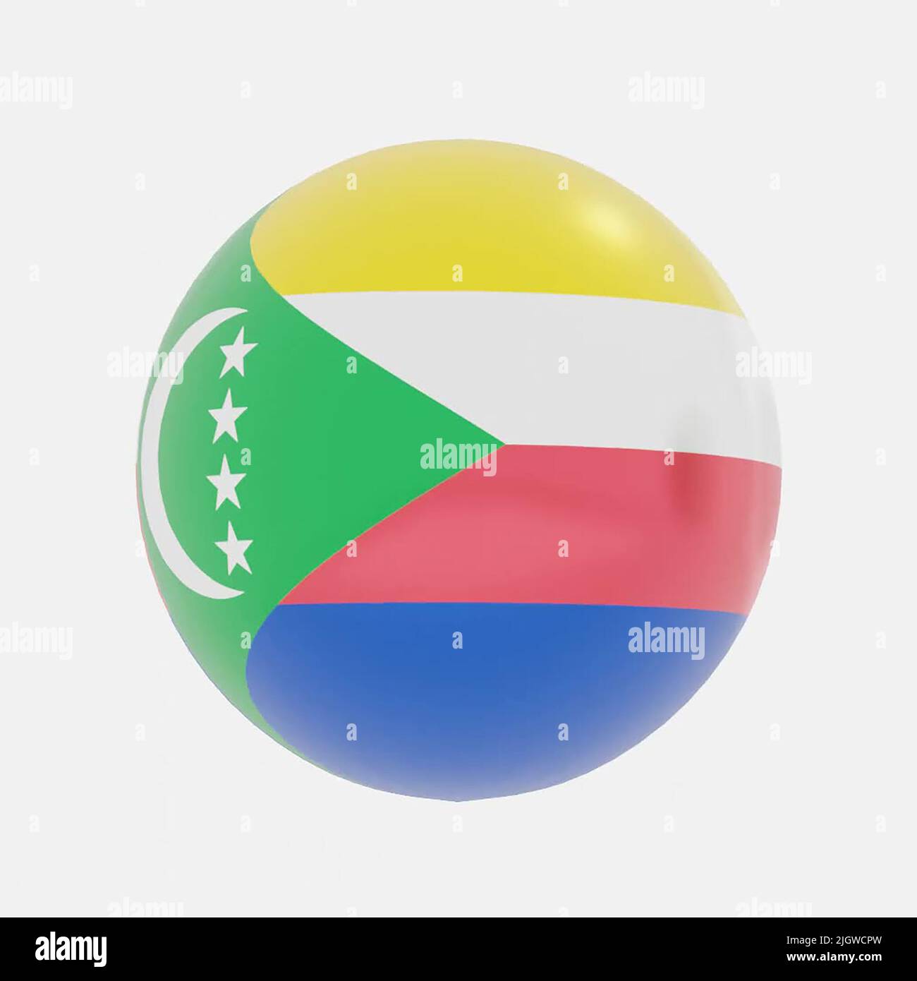 3d render of globe in Comoros flag for icon or symbol Stock Photo - Alamy