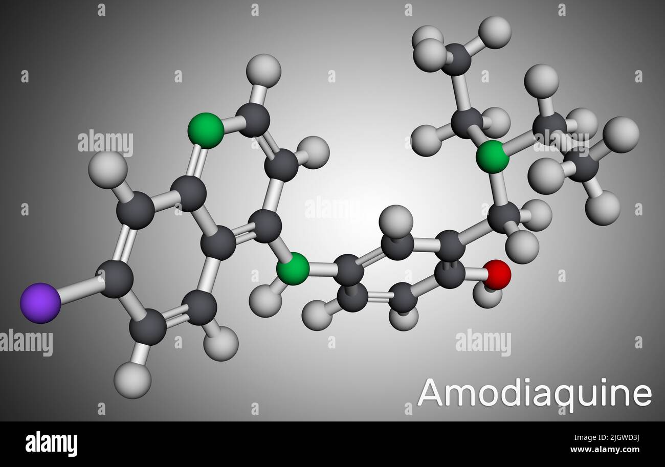 Amodiaquine, ADQ molecule. It is aminoquinoline, used for the therapy ...