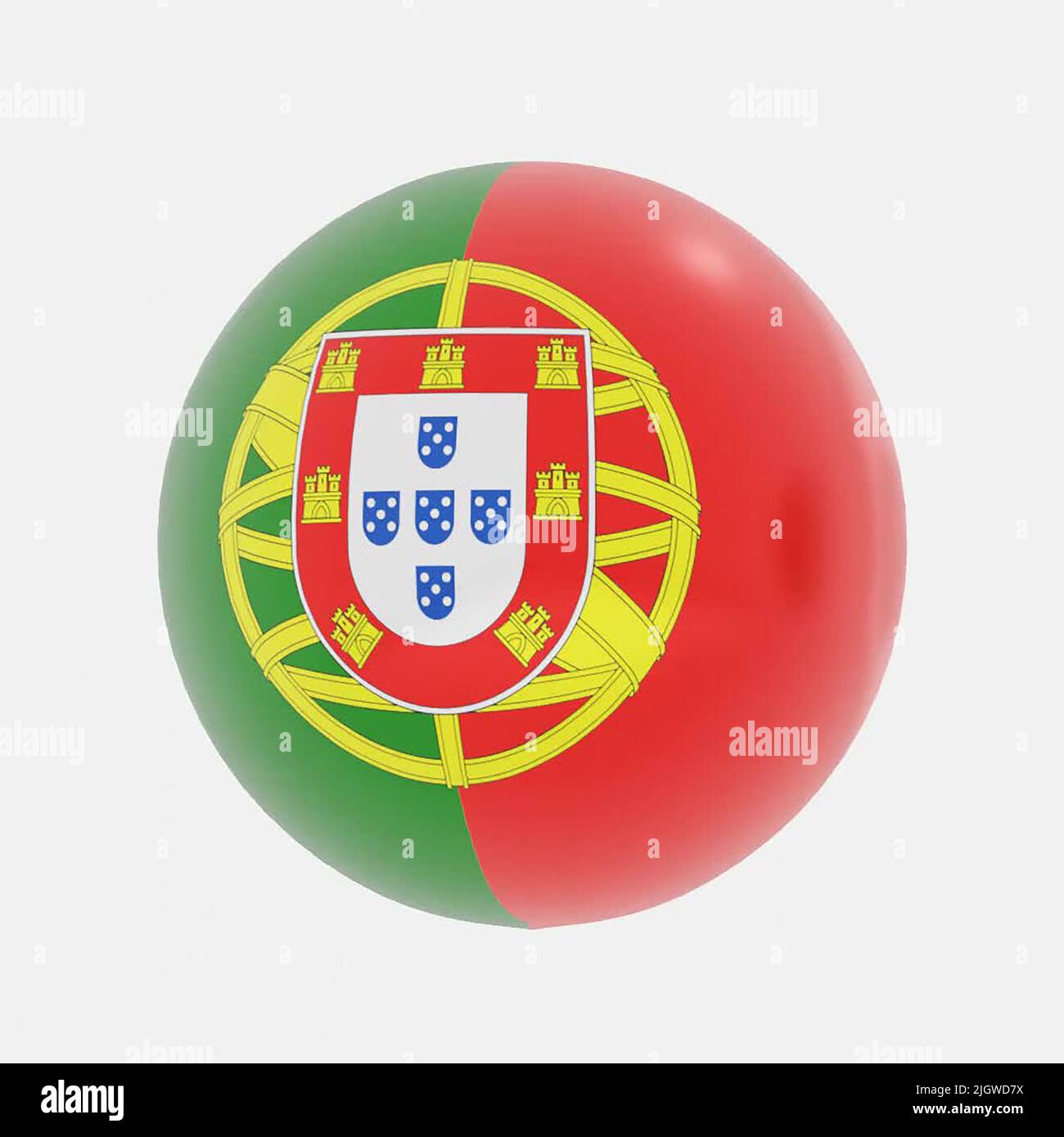 3d render of globe in portugal flag for icon or symbol Stock Photo - Alamy