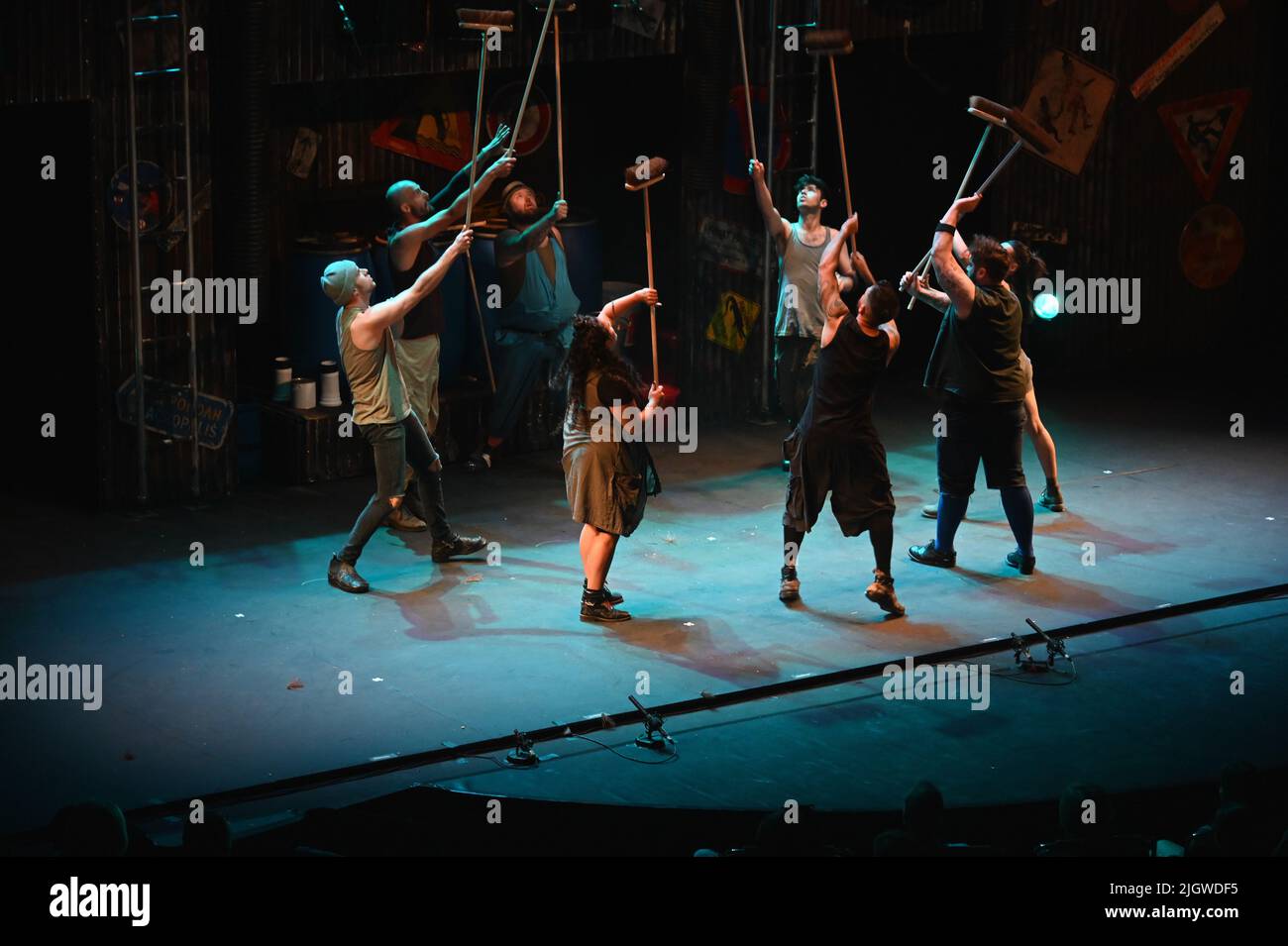 Cologne, Germany. 12th July, 2022. Performance at the premiere of STOMP ...