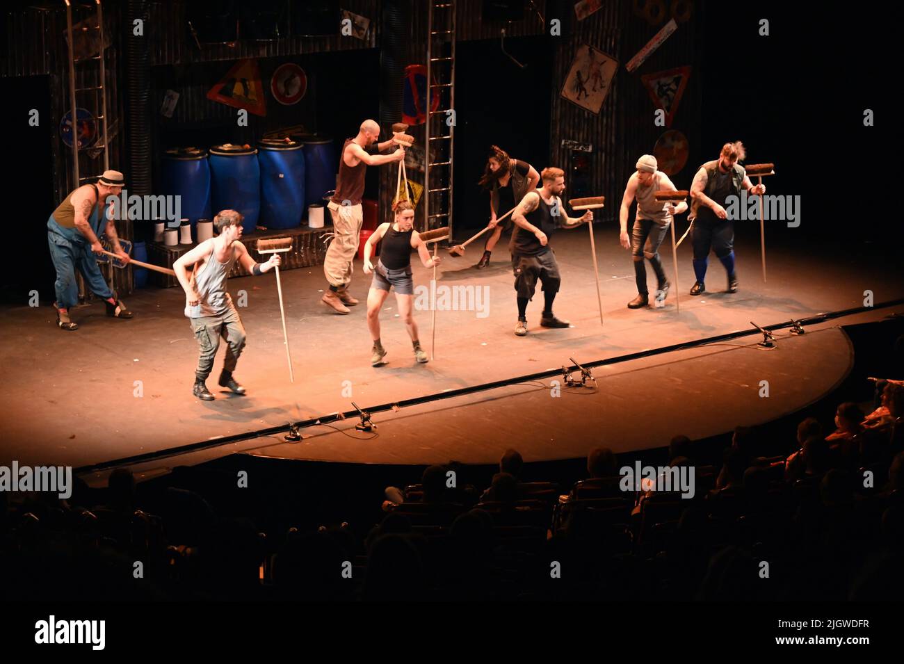 Cologne, Germany. 12th July, 2022. Performance at the premiere of STOMP ...