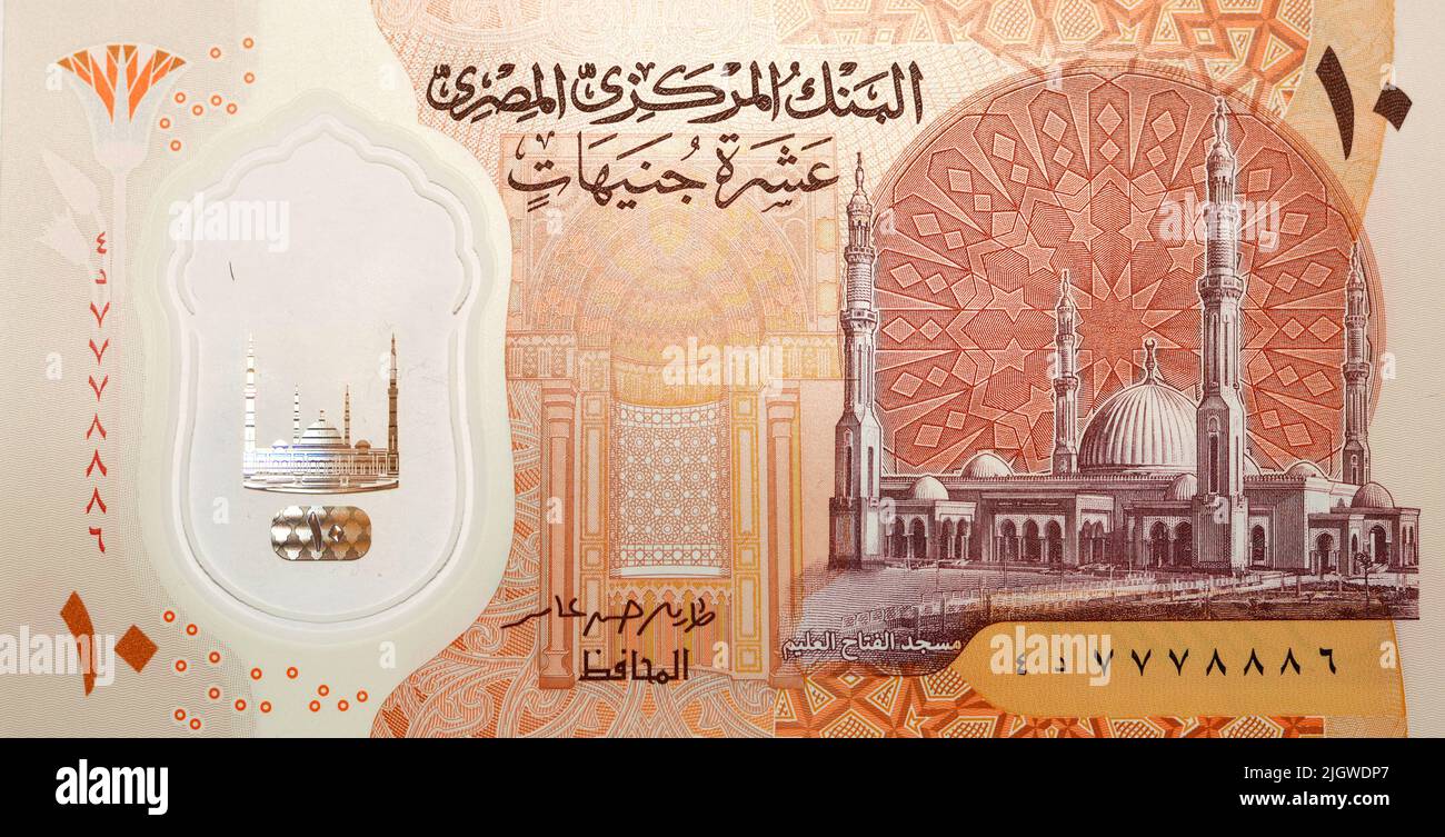 Large fragment of the obverse side of the new first Egyptian 10 LE EGP ...