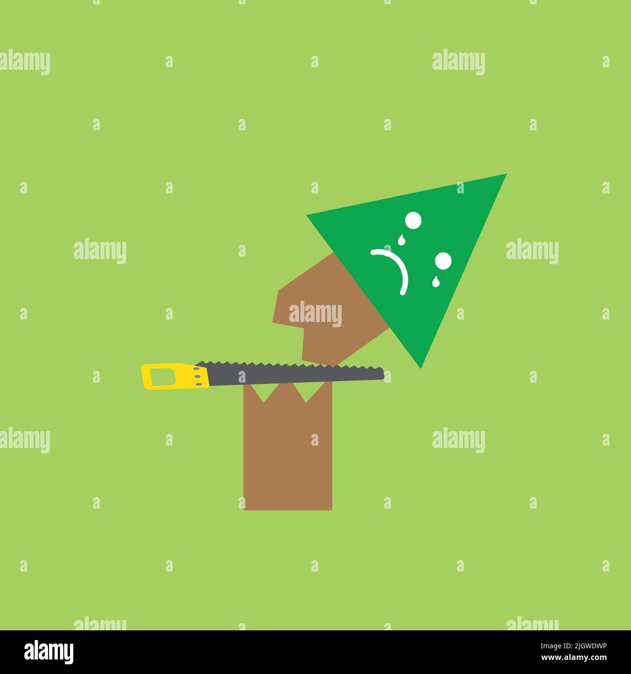 Cut off fir tree crying, conceptual vector Stock Vector Image & Art - Alamy