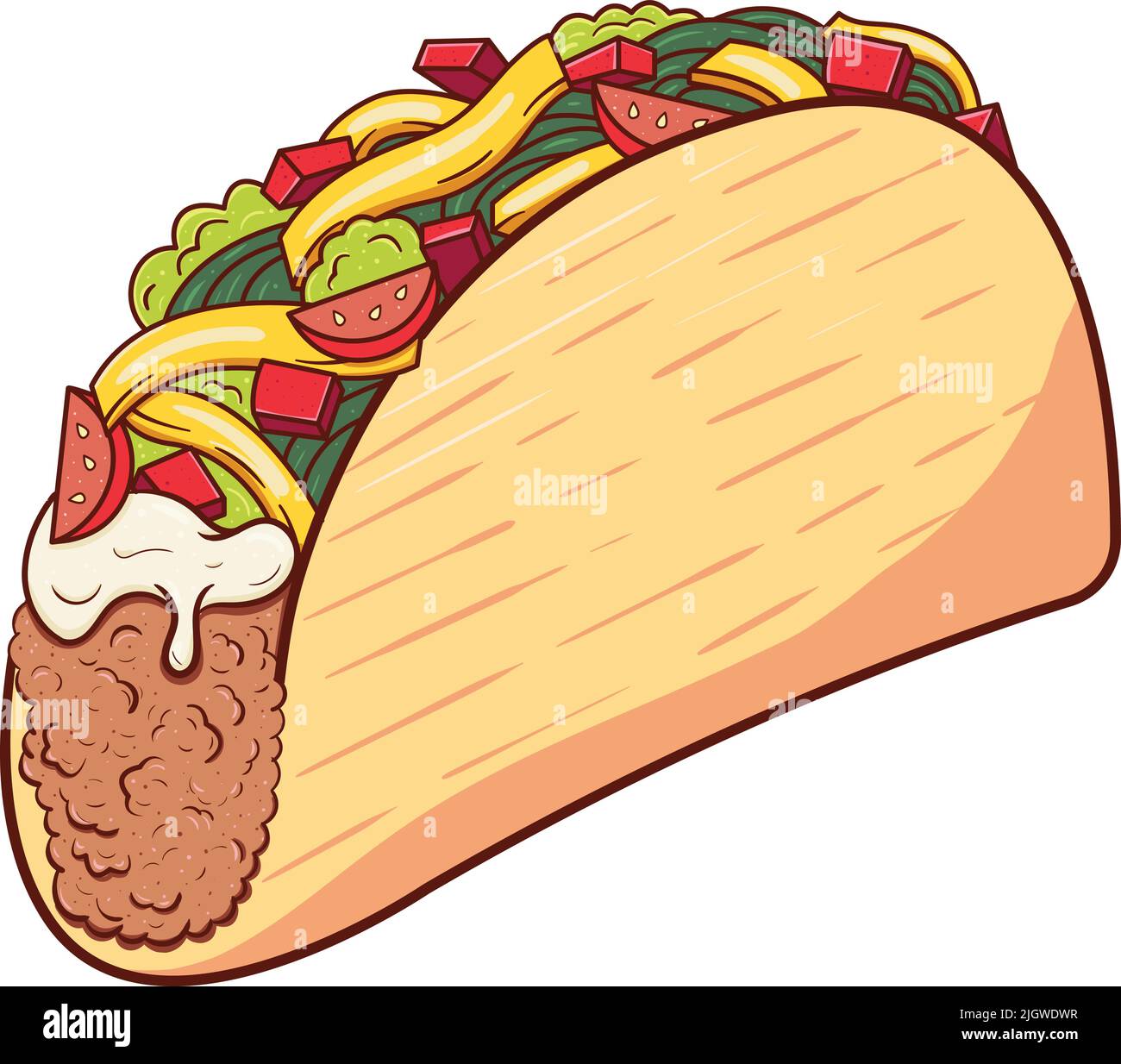Taco illustration Mexican Taco clipart Stock Vector Image & Art - Alamy