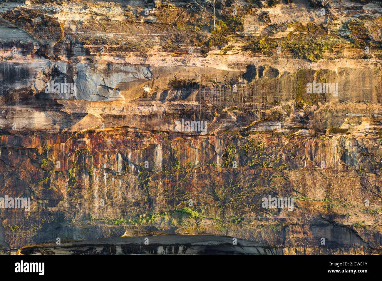 The Lake Superior cliffs at Pictured Rocks National Lakeshore Stock ...