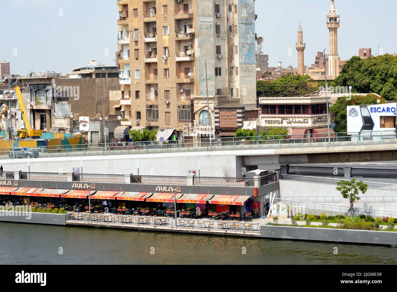 Cairo, Egypt, July 10 2022: The walk of Egypt's people Cairo development project along Nile ...