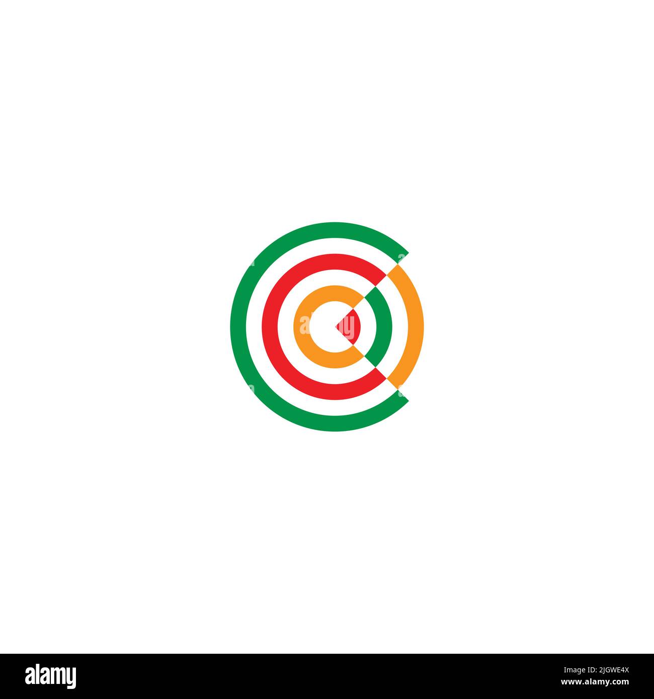 letter c colorful stripes target dart symbol logo vector Stock Vector ...