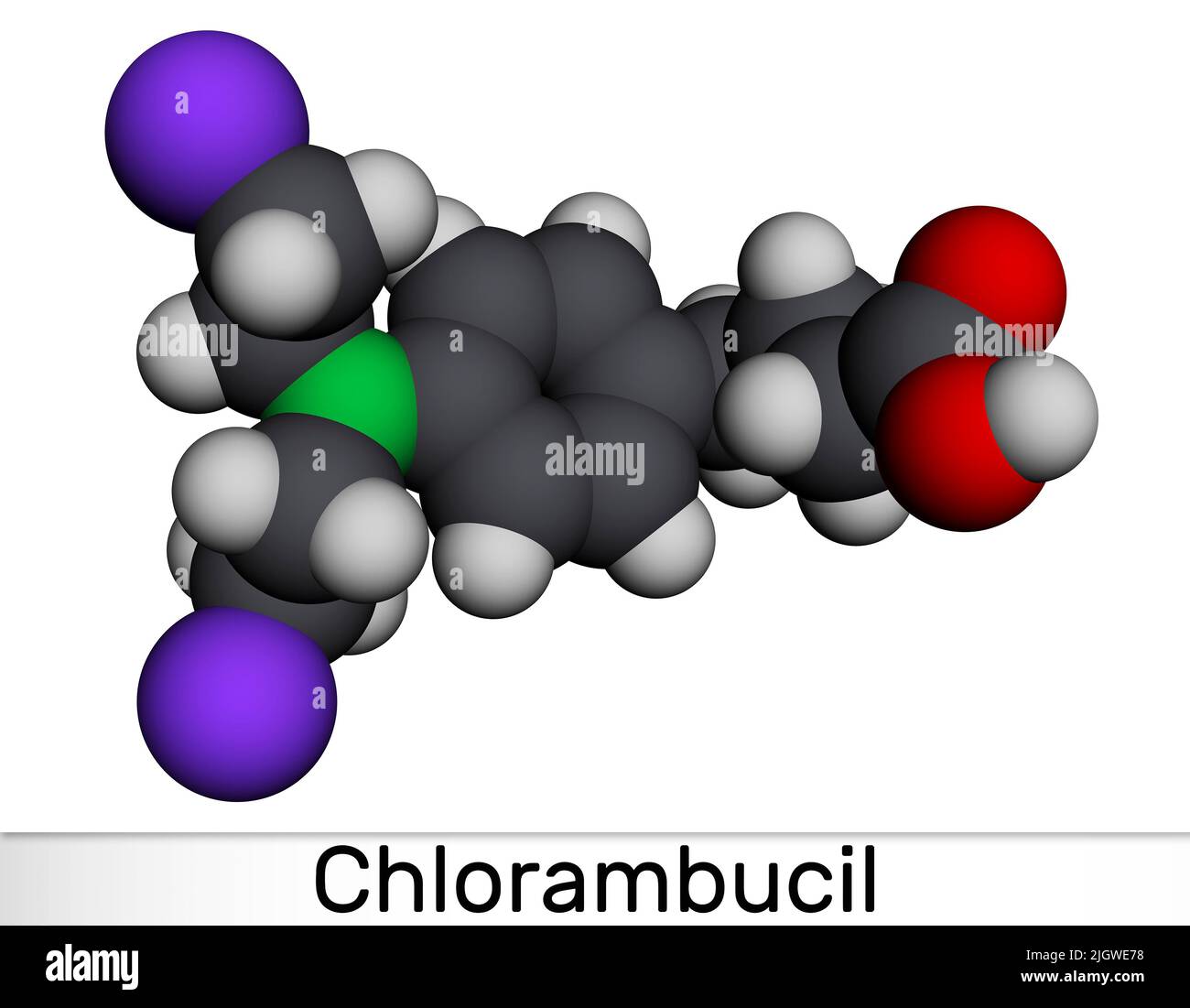 Chlorambucil molecule. It is chemotherapy agent used in the treatment ...