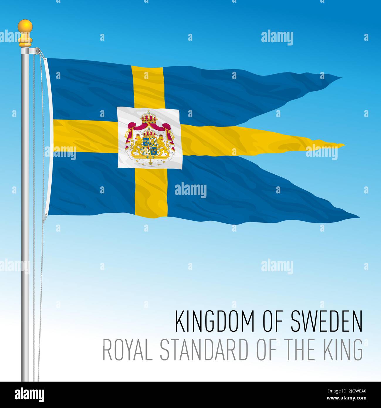 Swedish Royal Standard of the King, Kingdom of Sweden, European Union ...