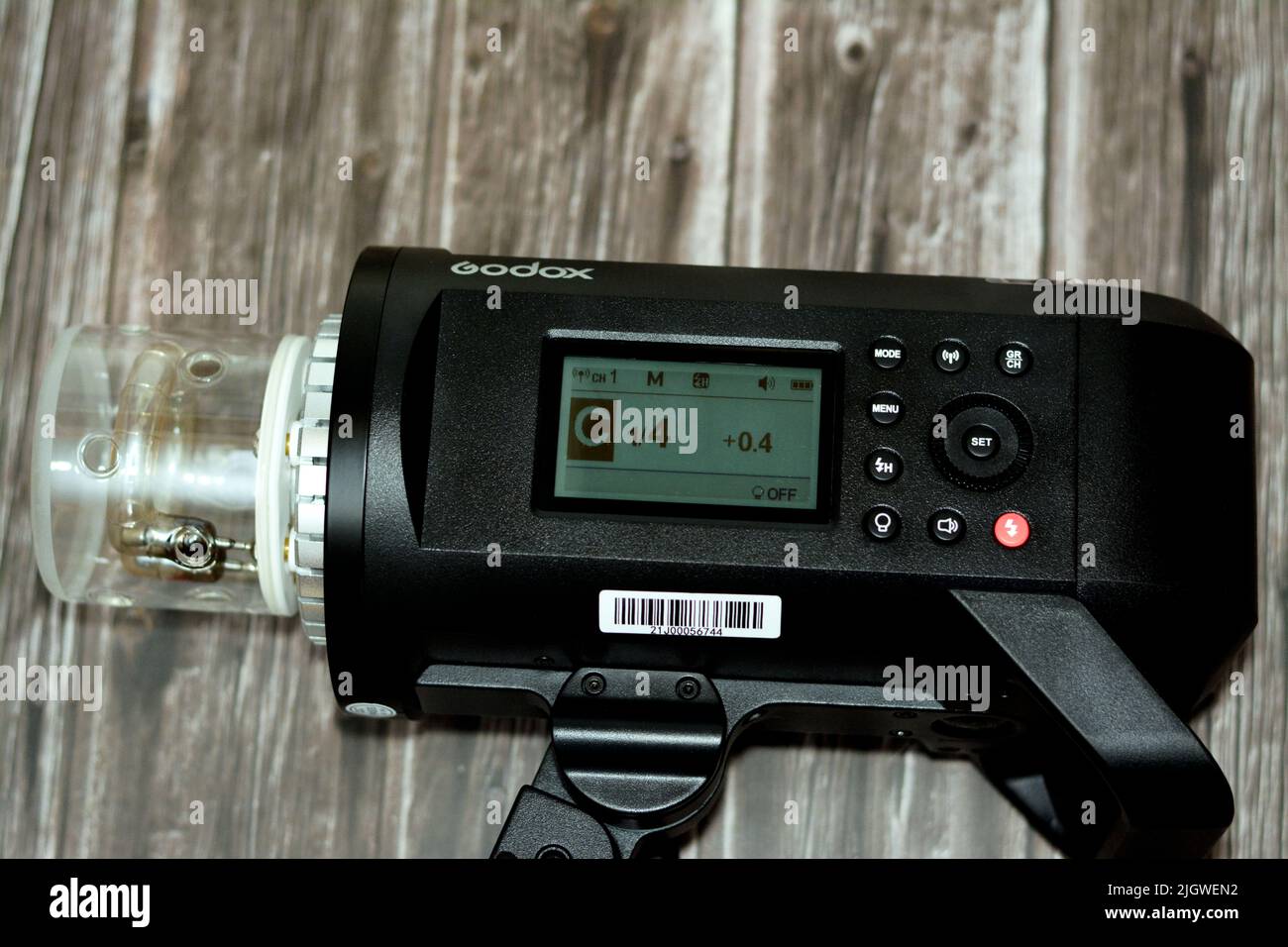 Cairo, Egypt, June 11 2022: A portable Godox AD600 Pro outdoor flash ...
