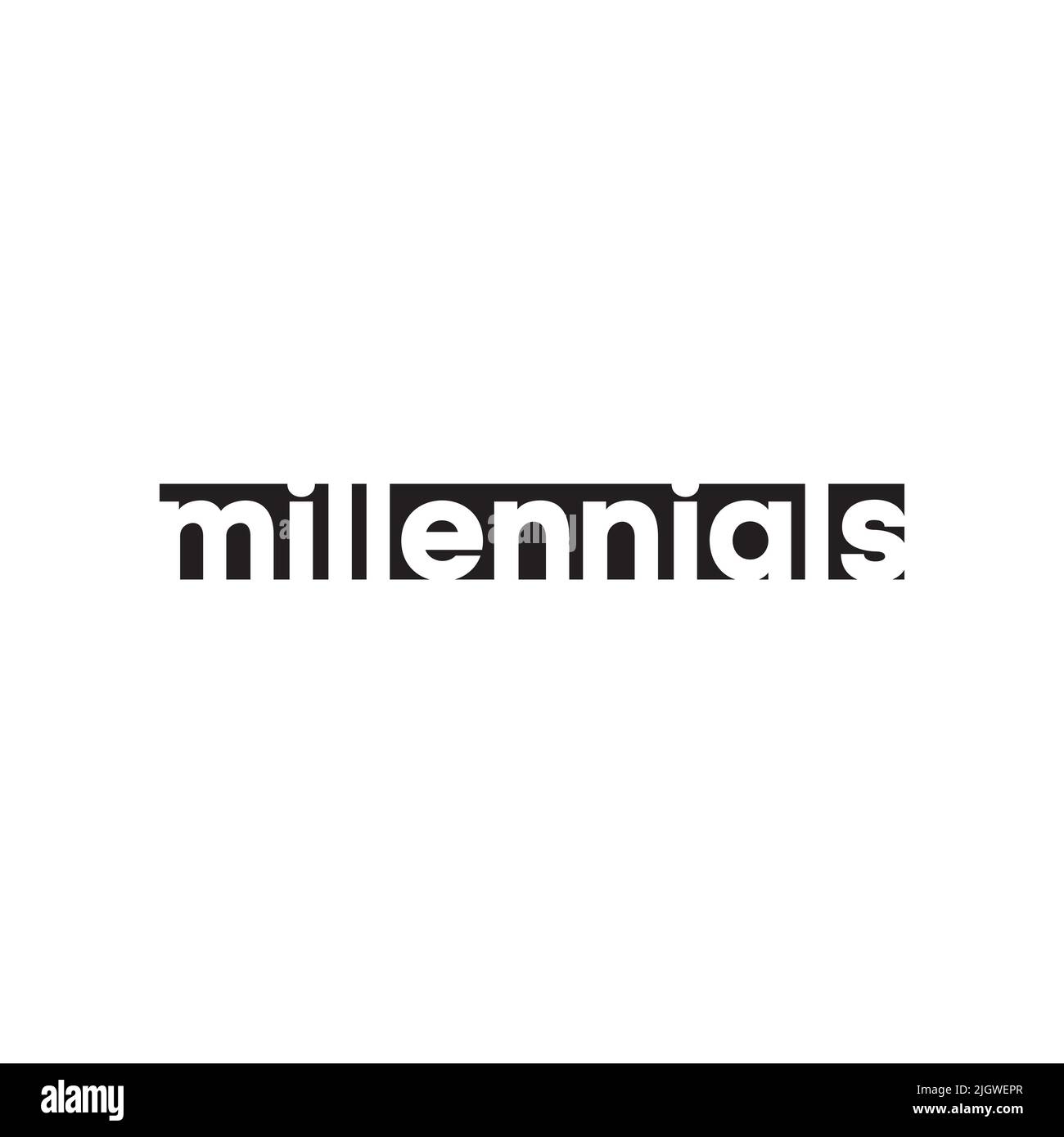 text millennials design vector on white background Stock Vector Image ...