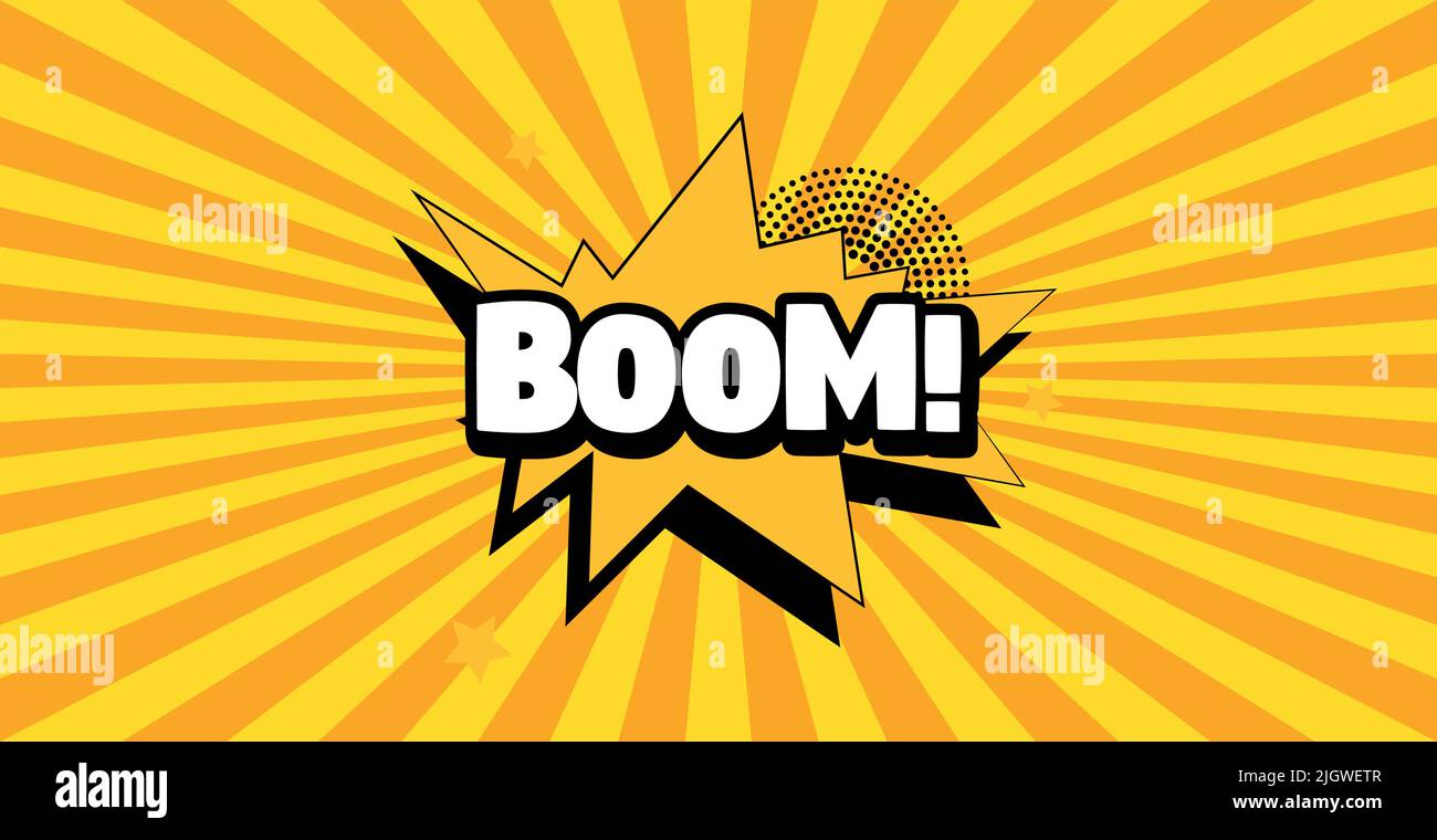 Comic lettering BOOM on white background - Vector illustration Stock ...