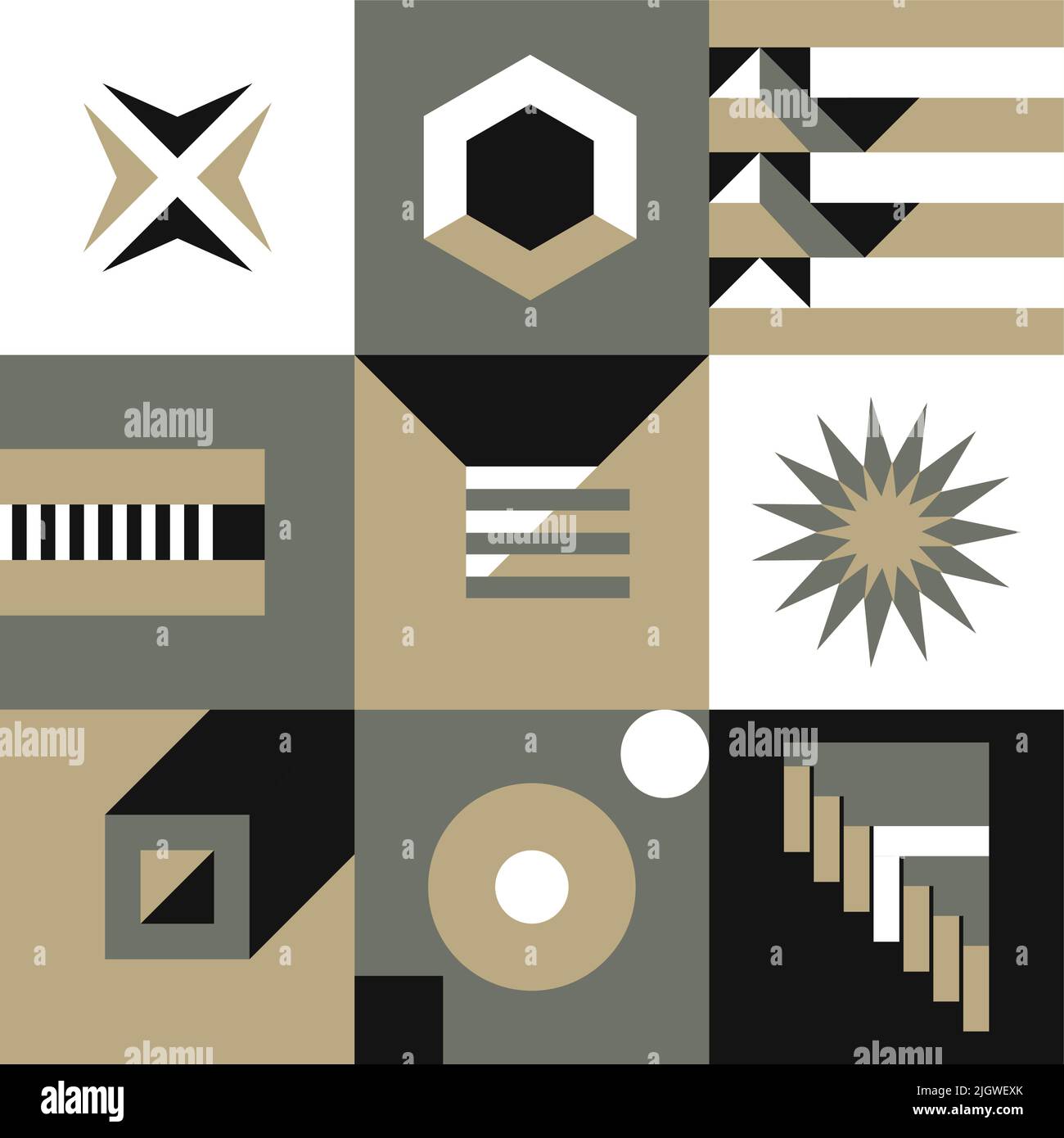 Squares with abstract minimalist shapes vector Stock Vector Image & Art ...