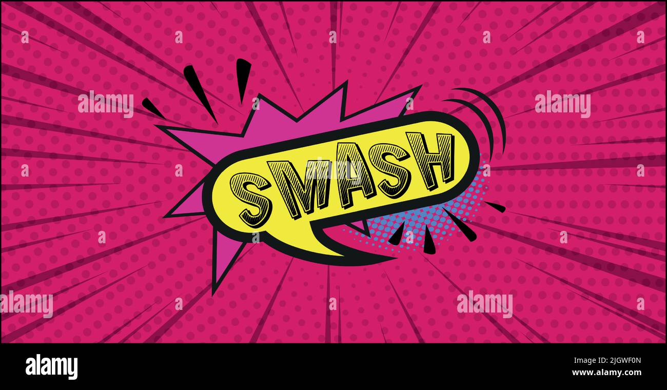 Comic lettering SMASH on white background - Vector illustration Stock ...