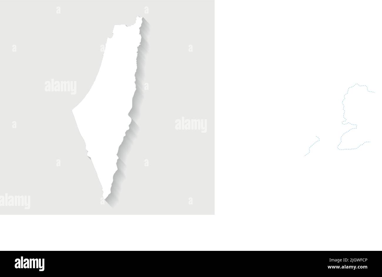 Simple white Palestine map on gray background, vector, illustration ...